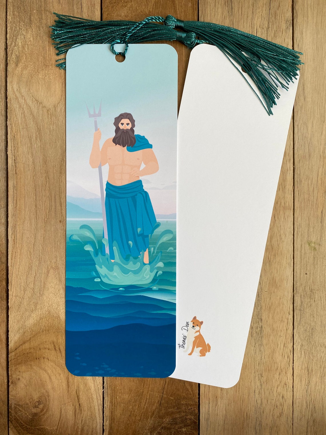 Bookmark Poseidon, Greek God of the Sea - Handmade - for Books and ...