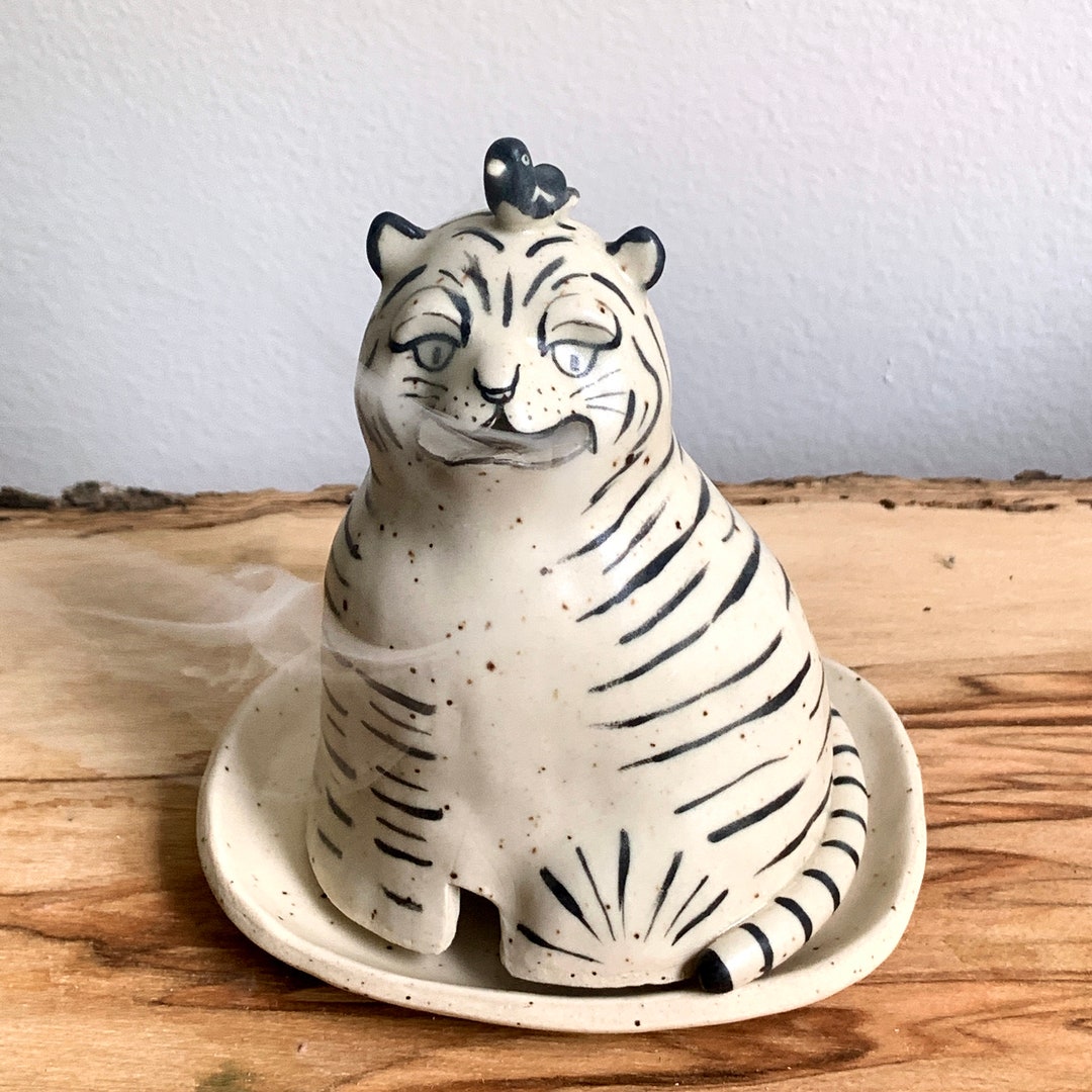 Incense Burner - Smoking Tiger and a Magpie - Etsy