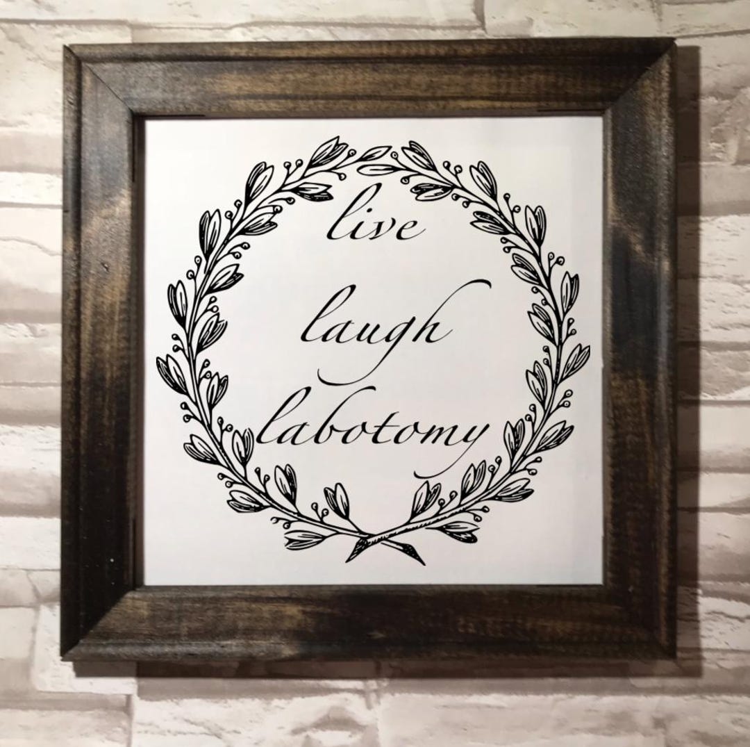 Live Laugh Lobotomy Funny Framed Canvas- Home Decor - Etsy