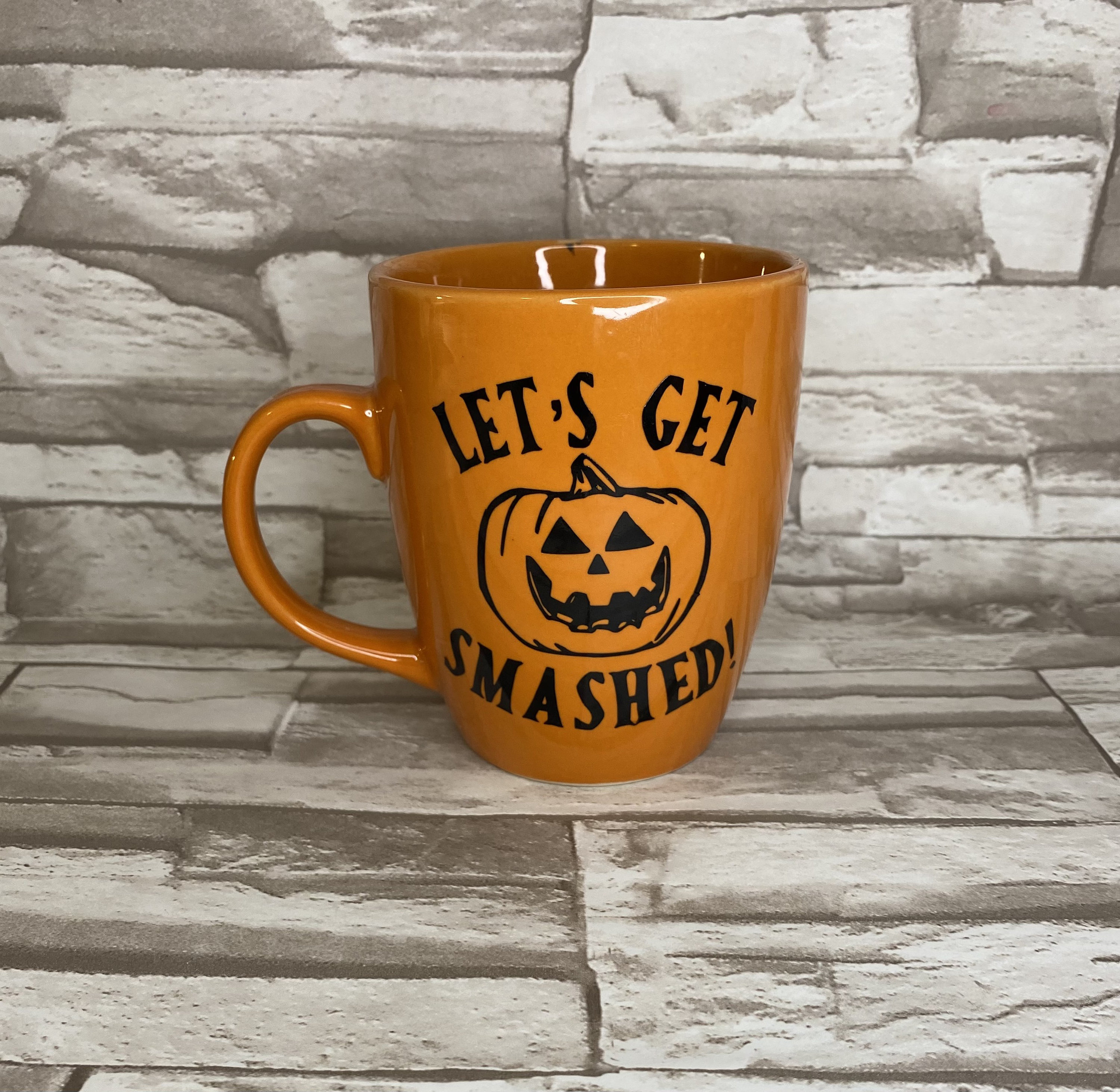 Lets get smashed-orange coffee mug jack-o-lantern | Etsy