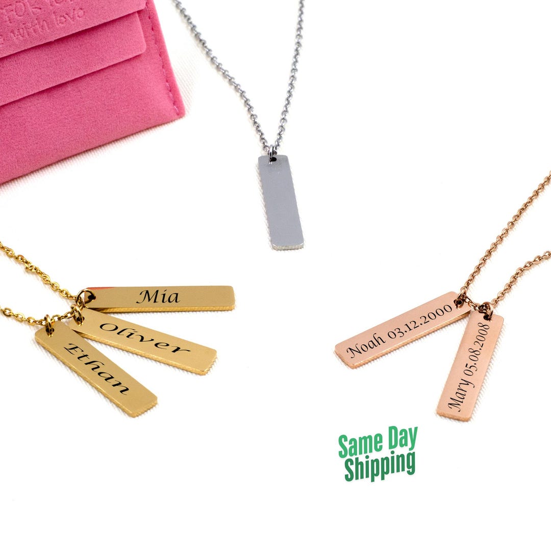 Custom Engraved Pendant Necklace - Personalized Stainless-steel Jewelry ...