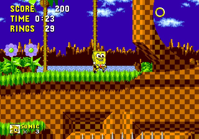 Spongebob in Sonic the Hedgehog Sega Genesis Reproduction Game Cart - Etsy
