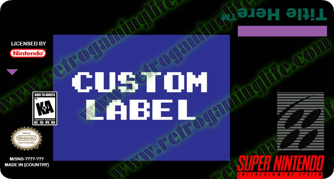 Super Nintendo Custom Label - Etsy