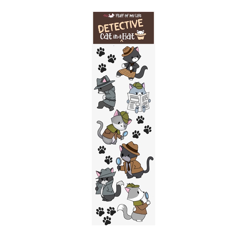 Cat Detective Sticker - Etsy