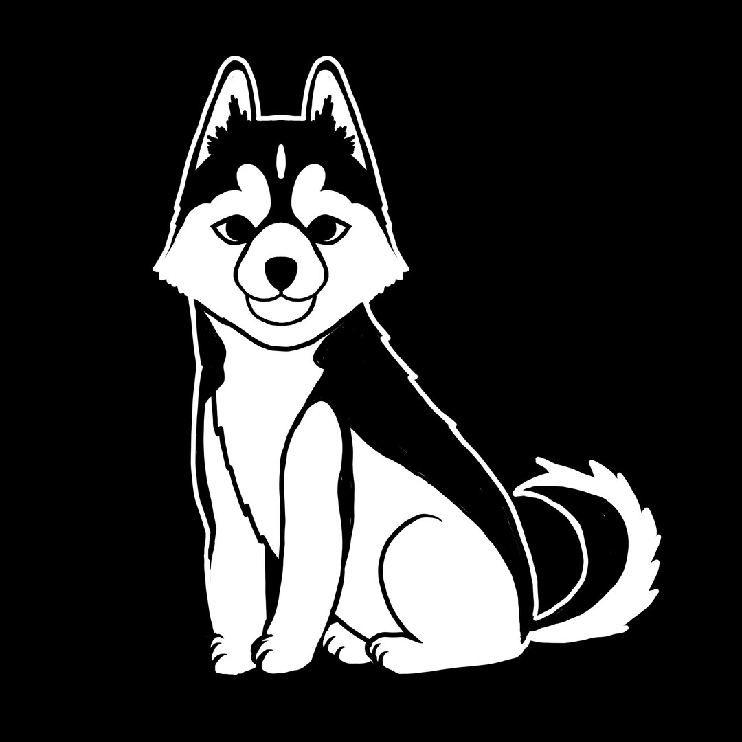 Husky Dog Sitting Decal (reverse) - Etsy