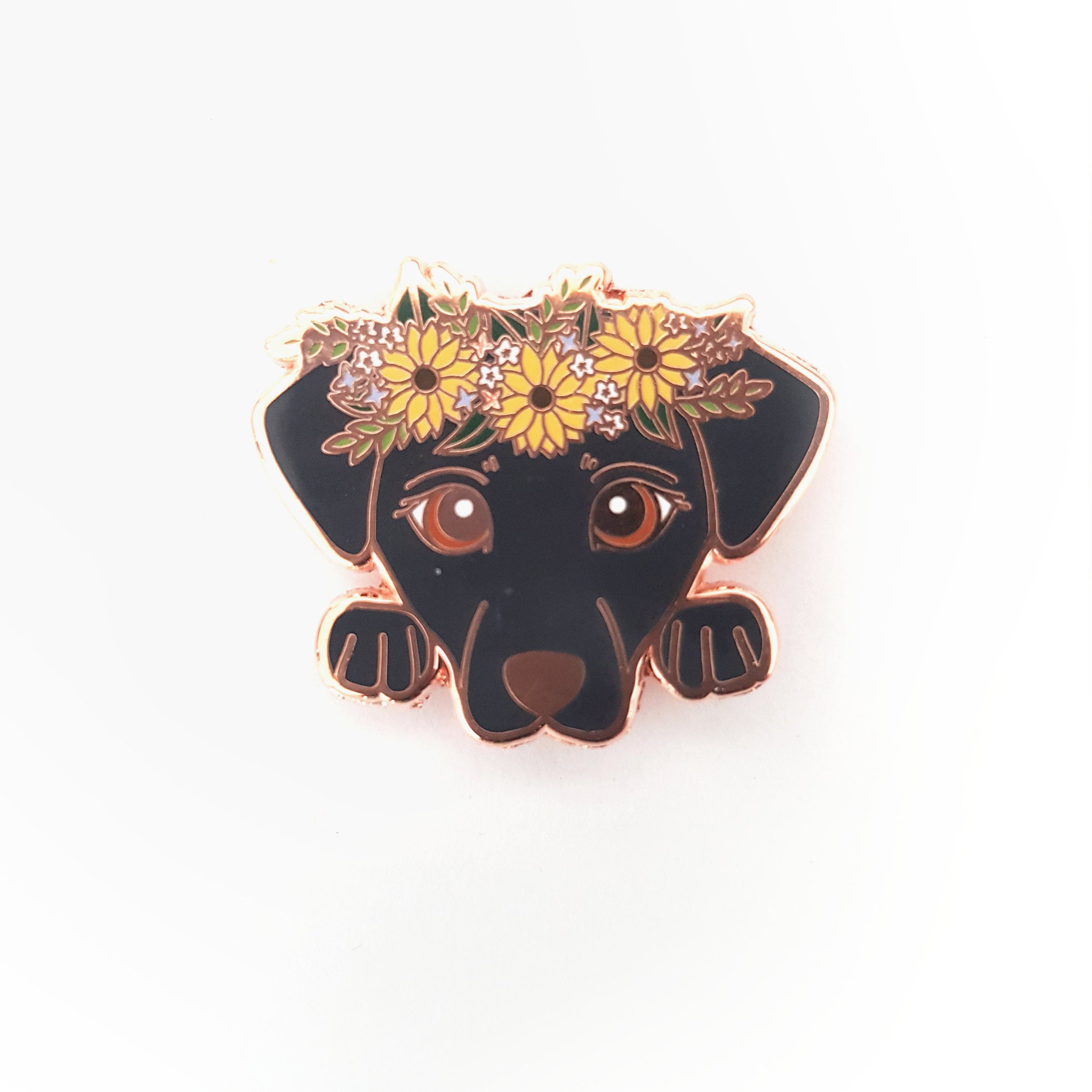 Labrador Pin Black Lab With Sunflower Crown Small 1 - Etsy Australia