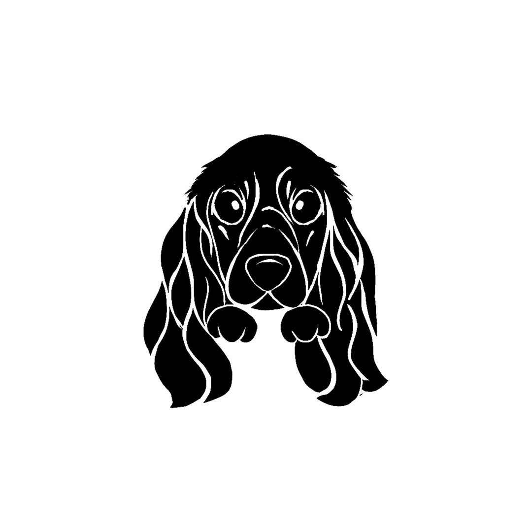 Cocker Spaniel - Vinyl Decal, Cute Dog Peeking Head - Etsy