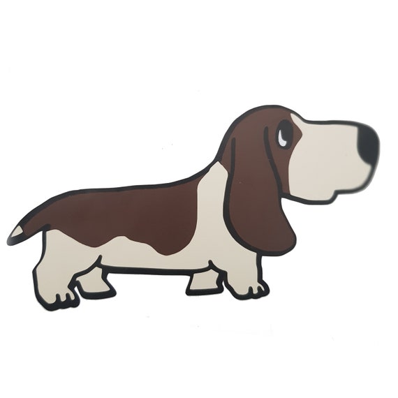 Basset Hound Dog Multicoloured Decal | Etsy