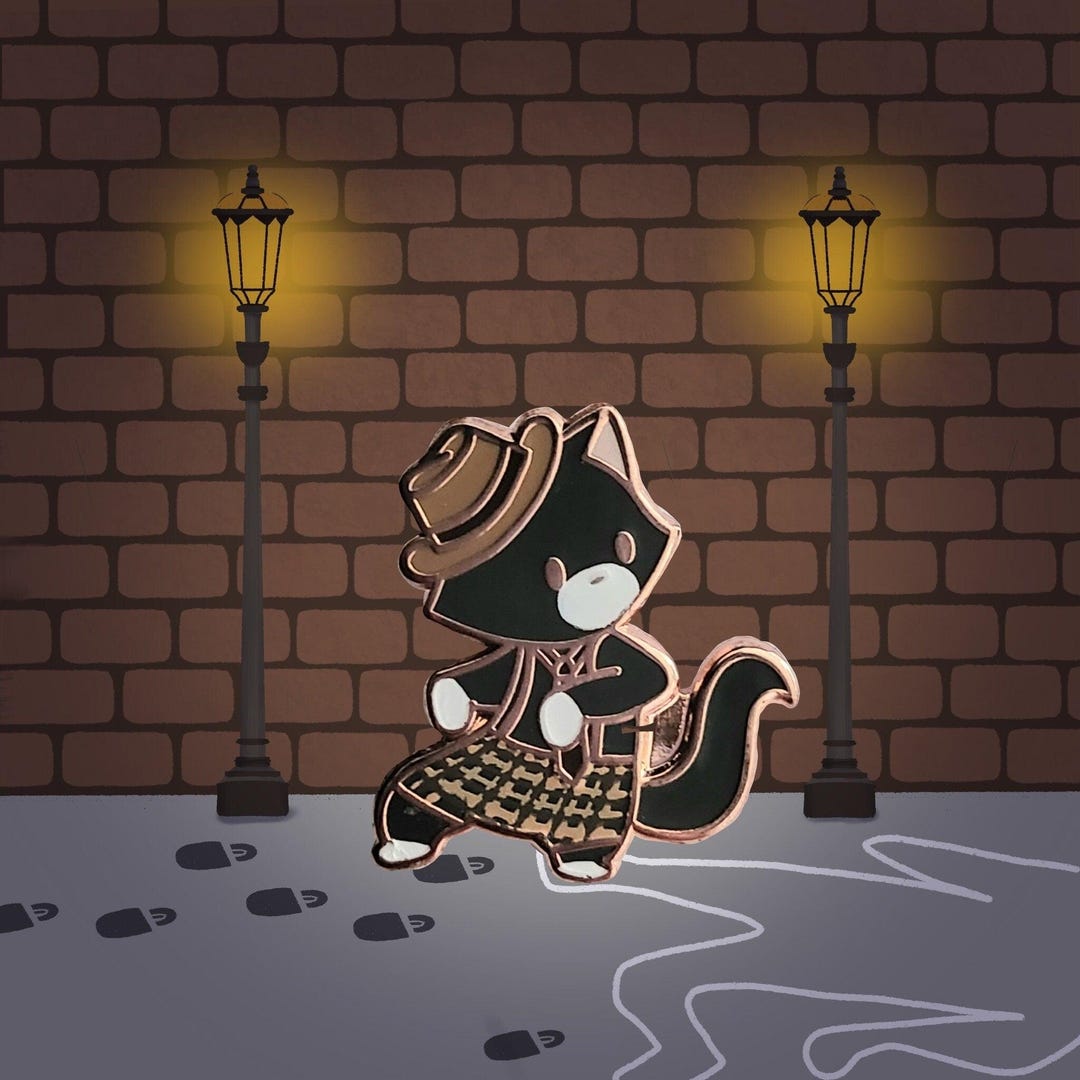 Detective Kit Enamel Pin, Sneaky Tiptoe - Etsy