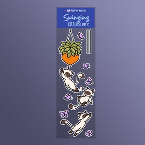 Sticker Sheet - Swinging Kitties, Set C - Etsy