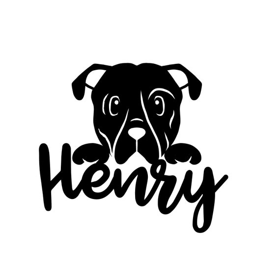 Pitbull Personalised Dog Vinyl Decal Label Pittie American - Etsy
