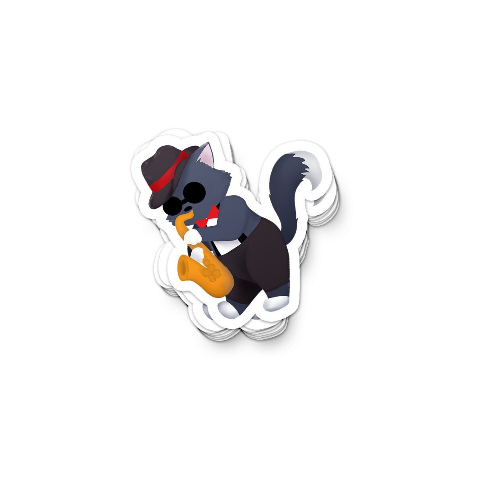 Jazz Kitties - Saxophone - Vinyl Sticker - Etsy