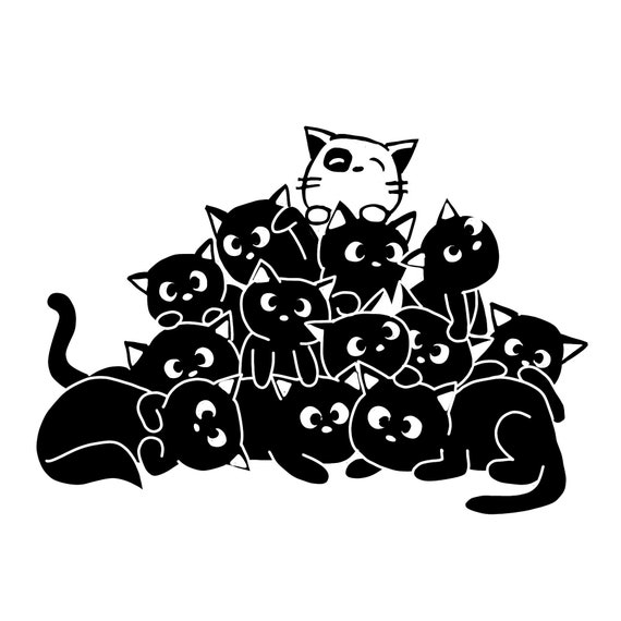 Cat Stack Decal - Etsy