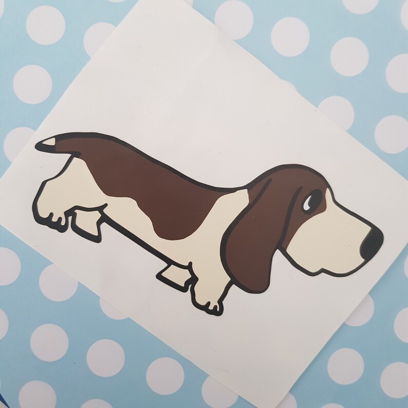 Basset Hound Dog Multicoloured Decal - Etsy