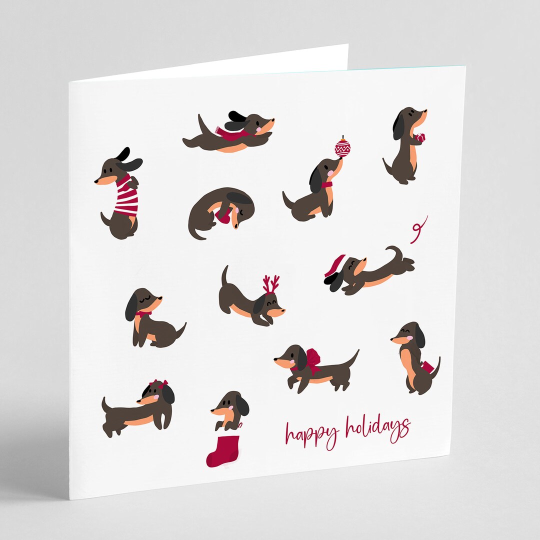 Holiday Greeting Card Xmas Dachshunds christmas Greeting Cards, Charity ...