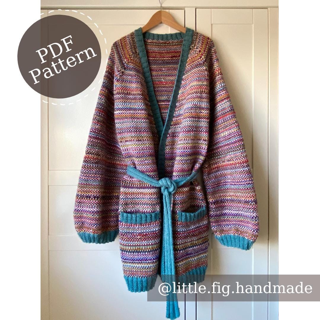 Bethany Adult Wrap Cardigan PDF Knitting Pattern 7 Sizes to Fit Chest ...