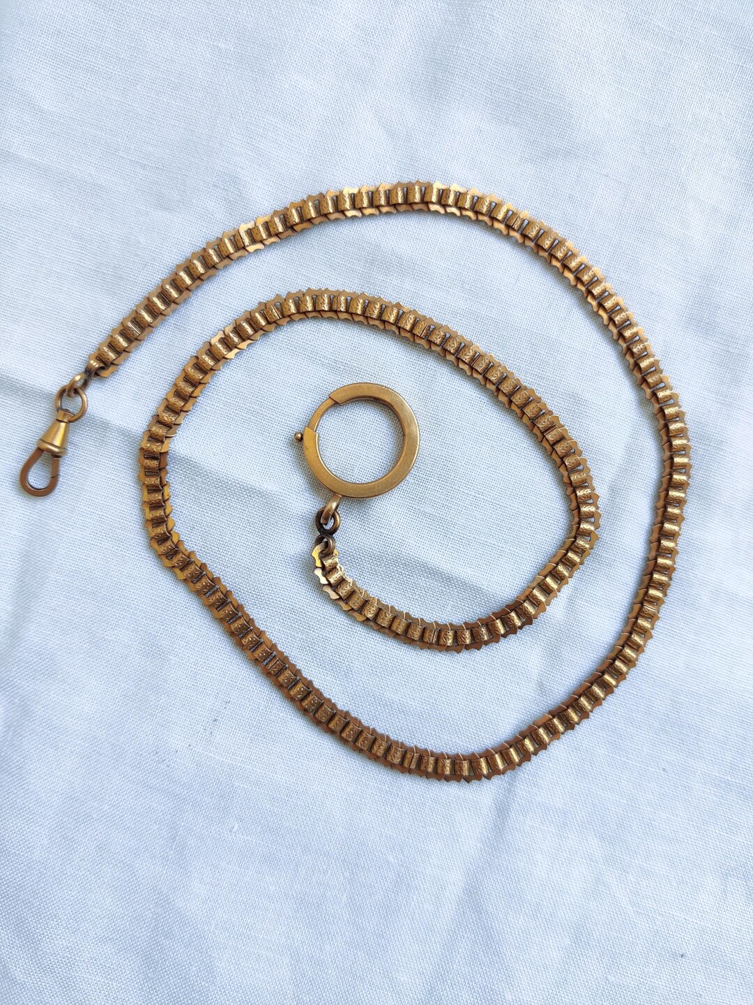 Antique Victorian Watch Chain in Gilt Metal, 51 Cm - Etsy