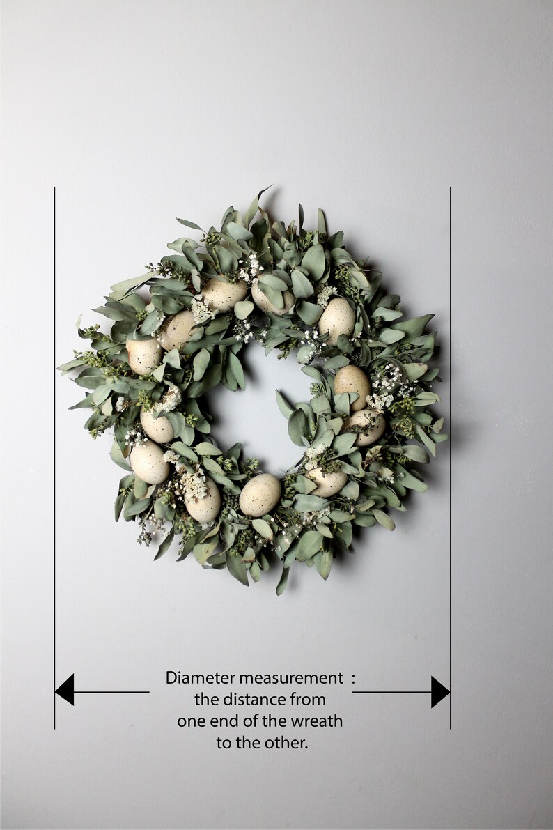 Dried Wreath With Baby Breath, Silver Brunia, White Statice, and German ...