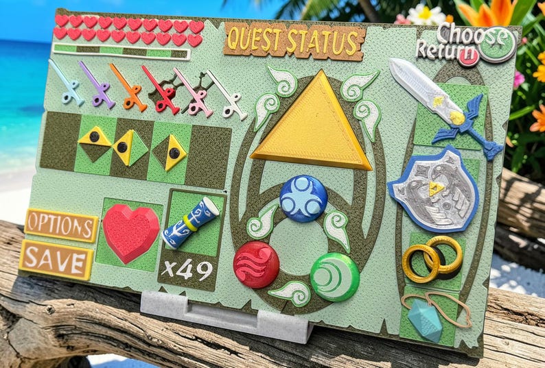 Legend of Zelda: Wind Waker - 3D Inventory Screen Display | Collector’s ...