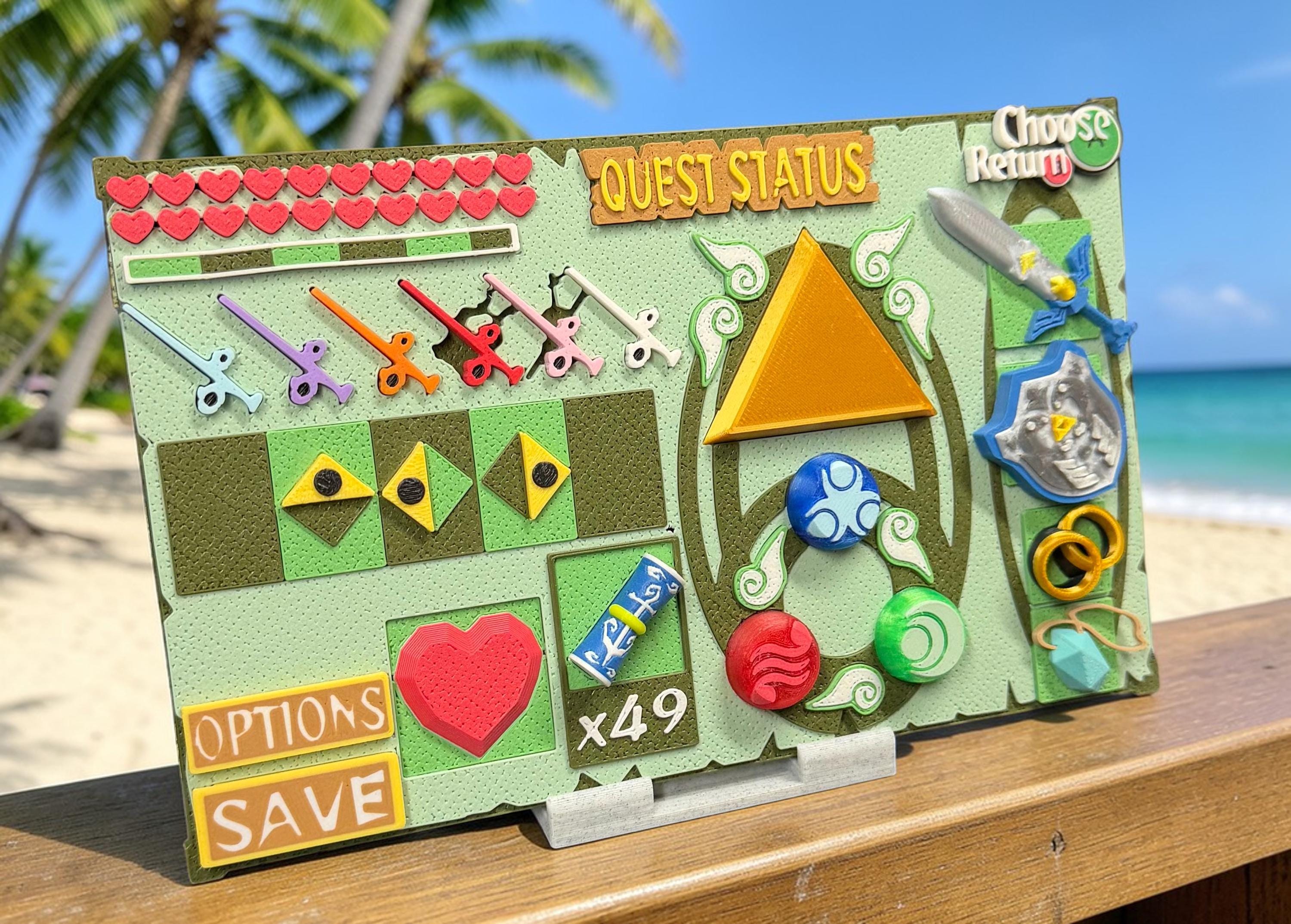 Legend of Zelda: Wind Waker - 3D Inventory Screen Display | Collector’s ...