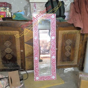 Mother of Pearl Inlay Pink Mirror Frame With Free Mirror - Etsy
