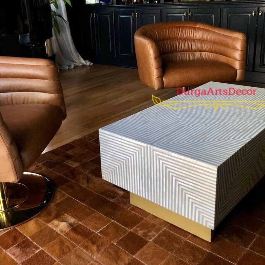 Striped Bone Inlay Coffee Table - Etsy