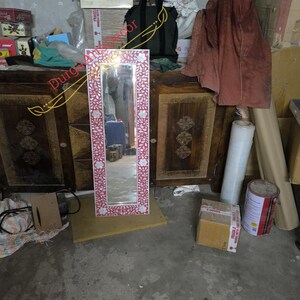 Mother of Pearl Inlay Pink Mirror Frame With Free Mirror - Etsy