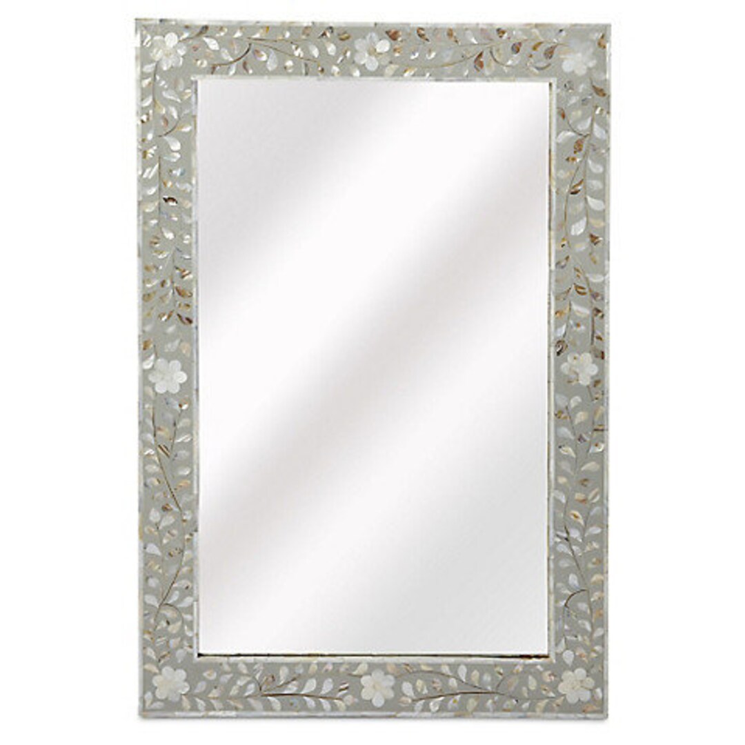 Mother of Pearl Inlay Light Grey Mirror Frame With Free Mirror - Etsy