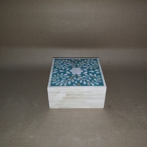 Turquoise Bone Inlay & Mother of Pearl Designer Box - Etsy