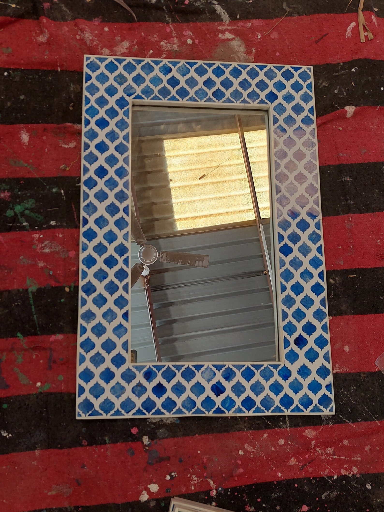 Blue Bone Inlay Designer Mirror Frame With Free Mirror - Etsy