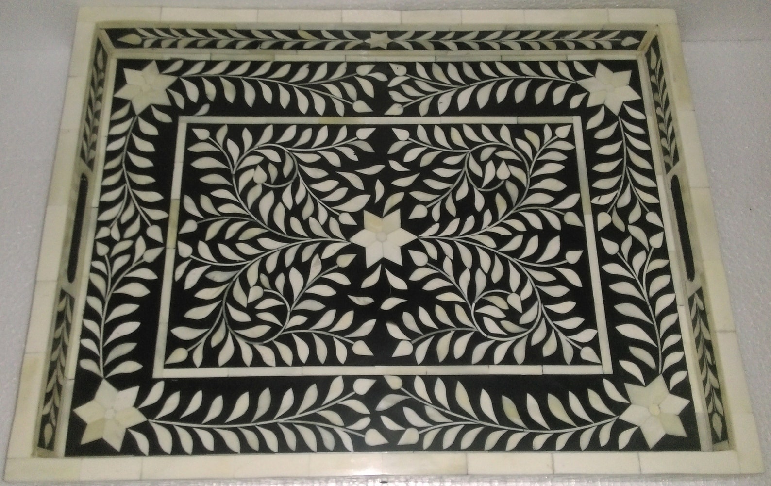 Bone Handmade Bone Inlay Black Designer Tray - Etsy