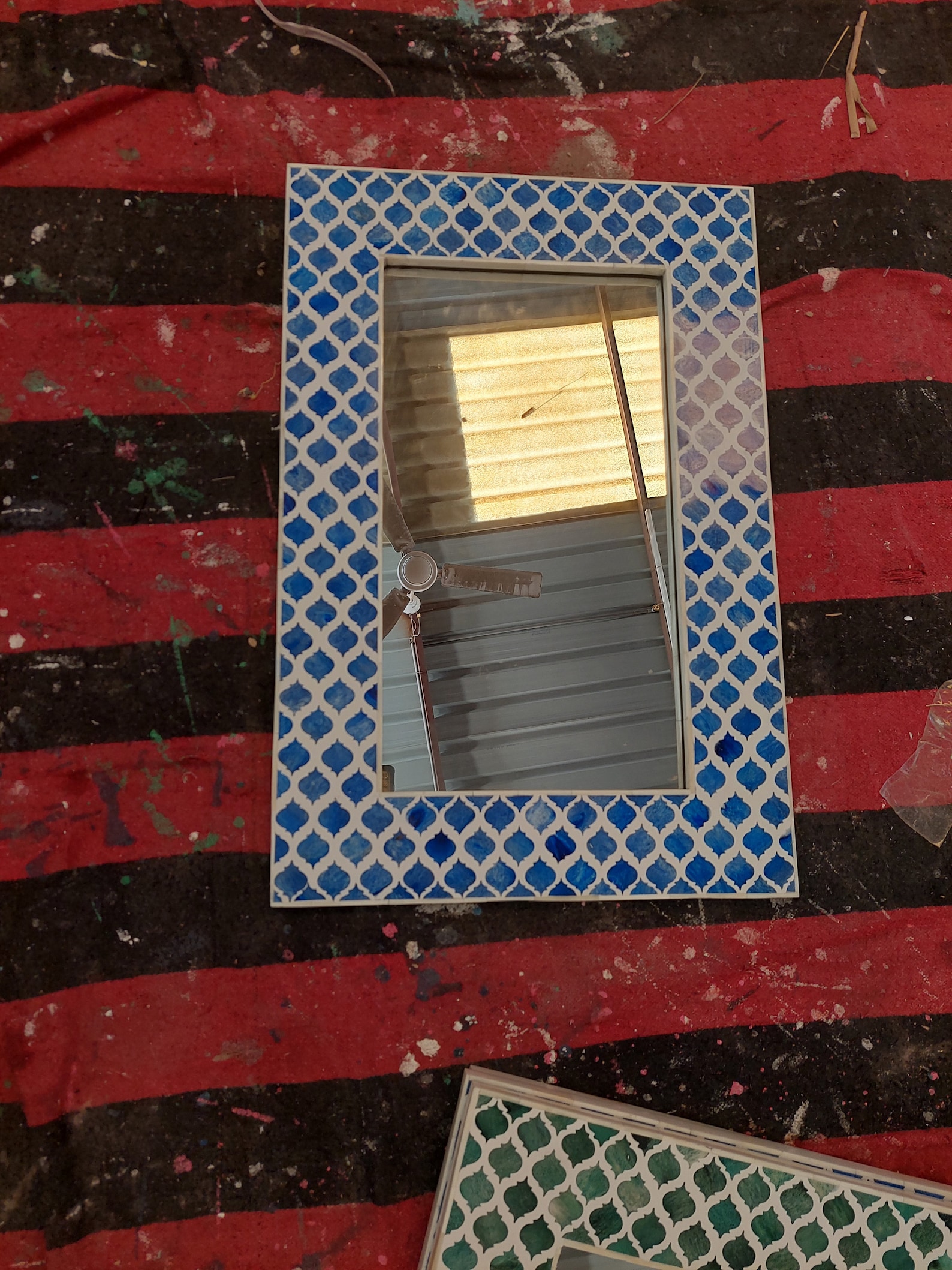 Blue Bone Inlay Designer Mirror Frame With Free Mirror - Etsy