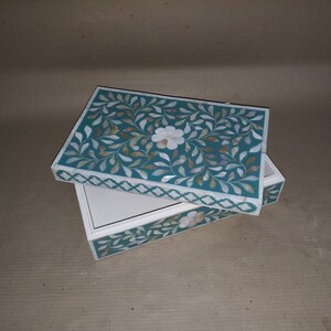 Mother of Pearl Inlay Turquoise Floral Designer Box / Multipurpose Box ...