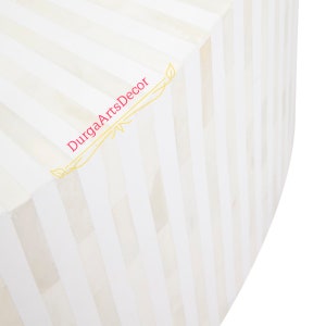 Bone Inlay Strip Pattern Round Coffee Table - Etsy