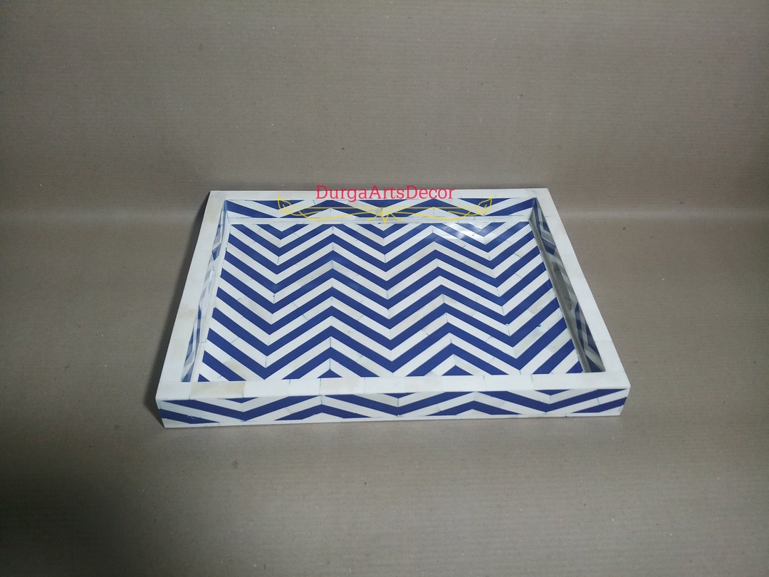 Bone Inlay Tray in Chevron Pattern - Etsy