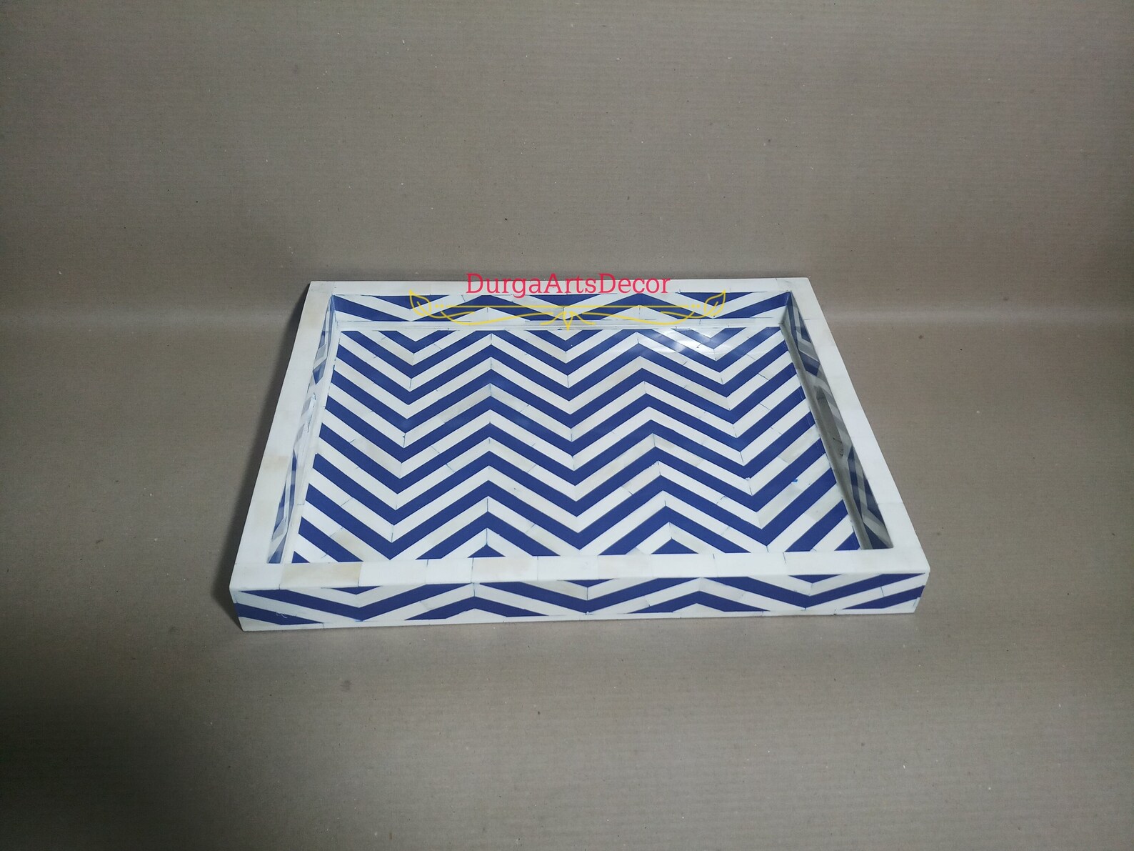 Bone Inlay Tray in Chevron Pattern - Etsy