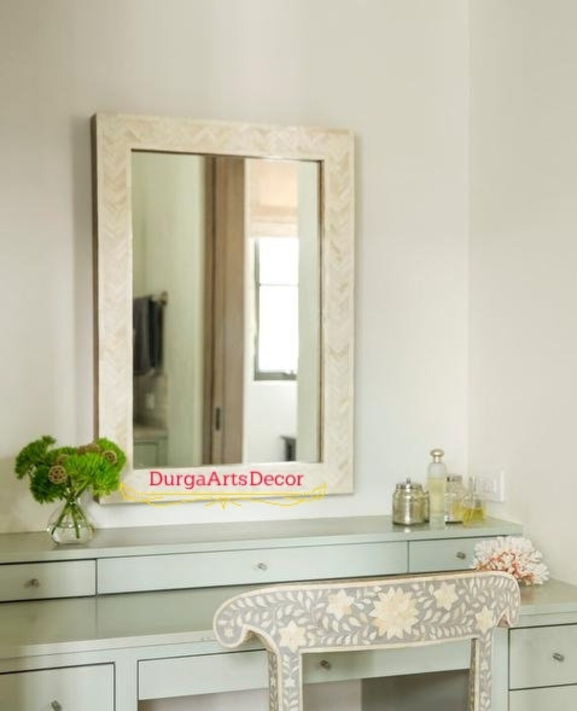 Bone Inlay Chevron Pattern Mirror Frame With Free Mirror - Etsy