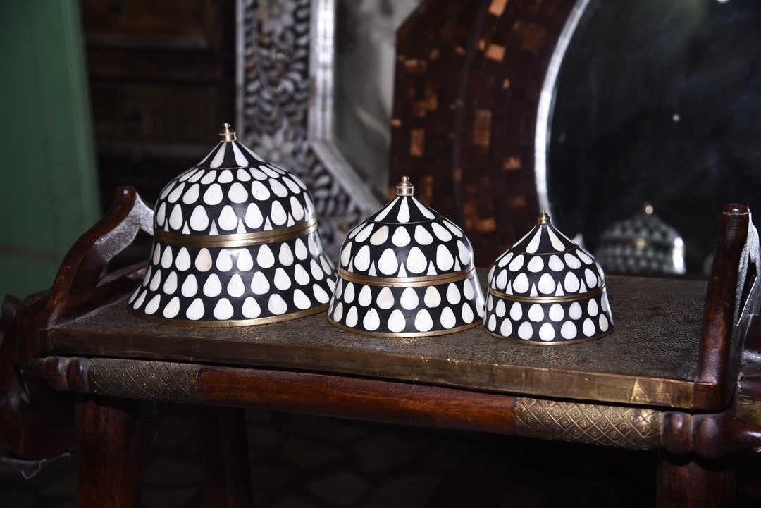 Black and Bone Inlay Suri Boxes Boxes Set of 3 - Etsy