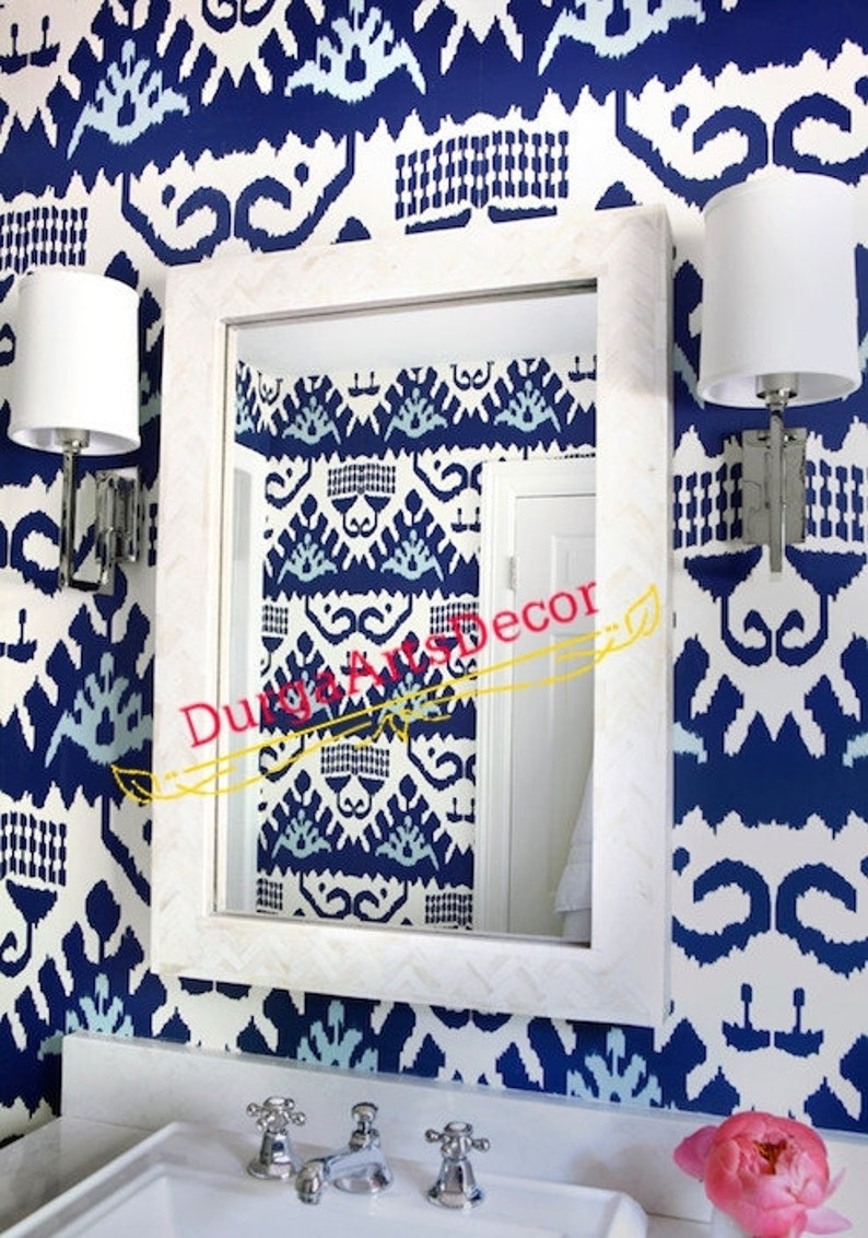 Bone Inlay Chevron Pattern Mirror Frame With Free Mirror - Etsy