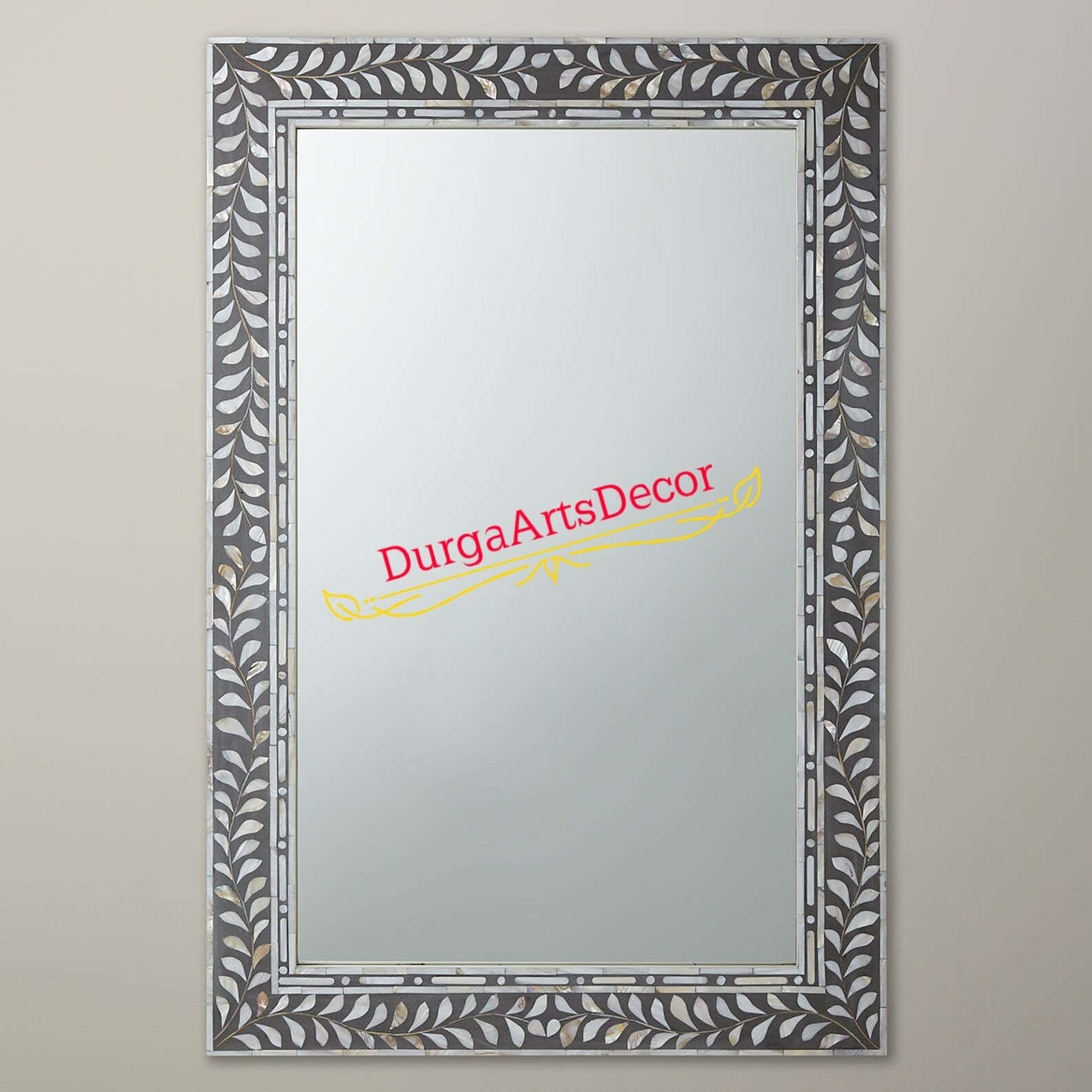 Mother of Pearl Inlay Grey Mirror Frame With Free Mirror - Etsy