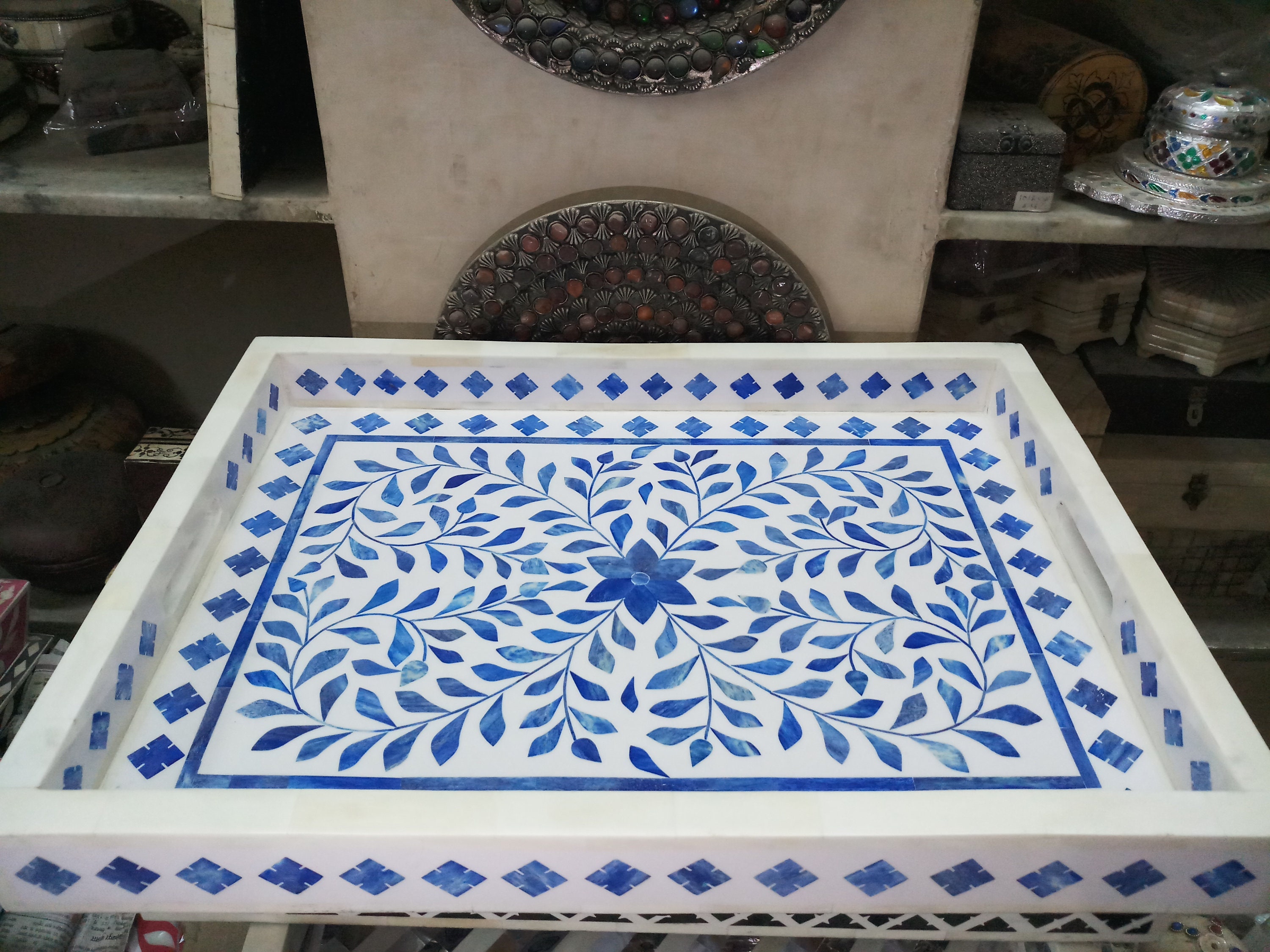 Blue Bone Inlay tray | Etsy