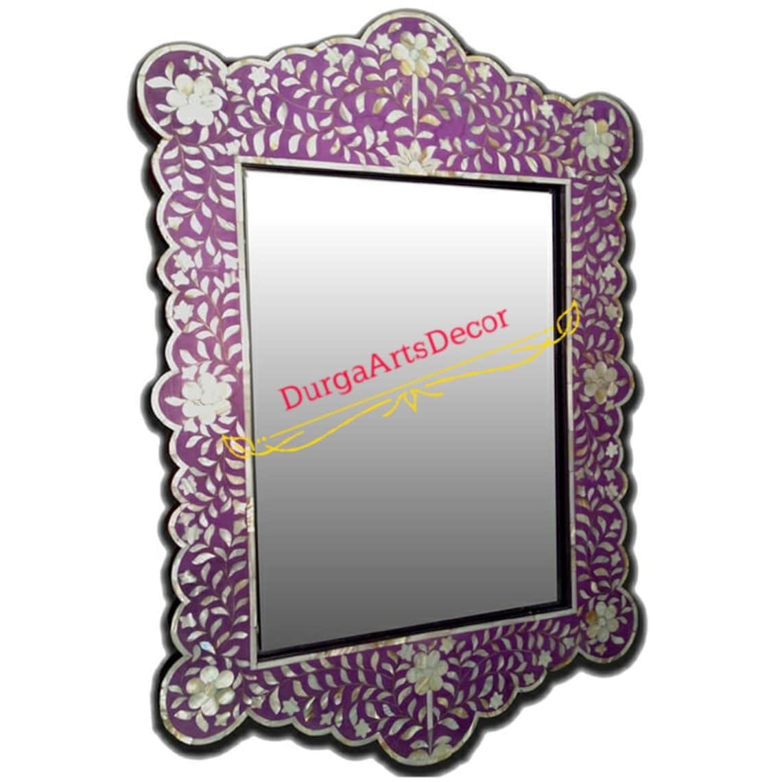 Bone Inlay Purple Floral Pattern Mirror Frame With FREE Mirror - Etsy
