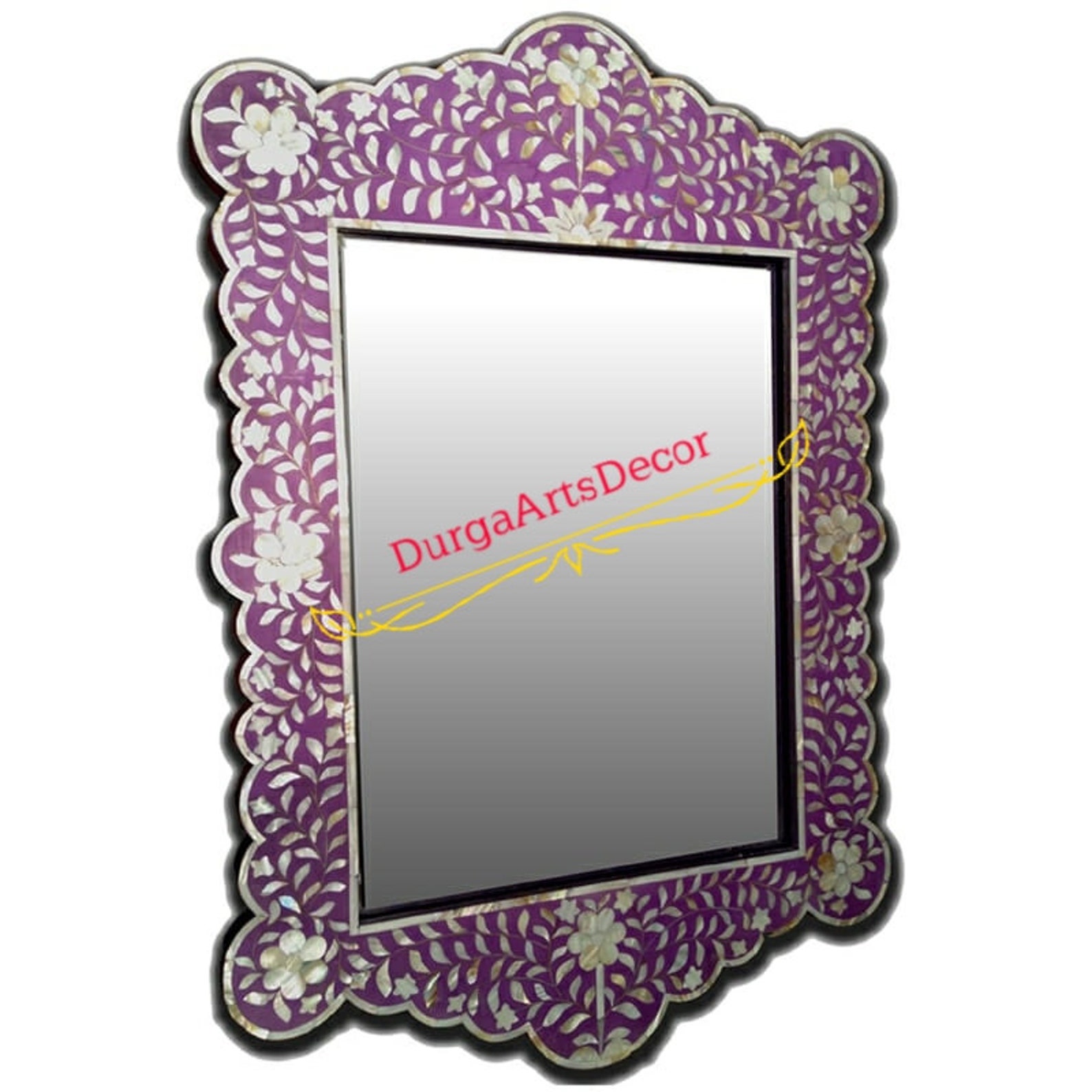 Bone Inlay Purple Floral Pattern Mirror Frame With FREE Mirror - Etsy