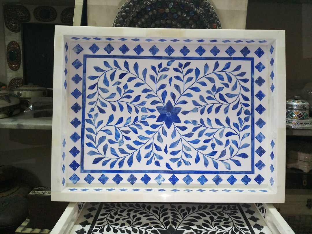 Blue Bone Inlay Tray - Etsy