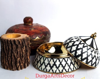 Bone Inlay Designer Black & White Box / Suri Box Set of 3 | Etsy