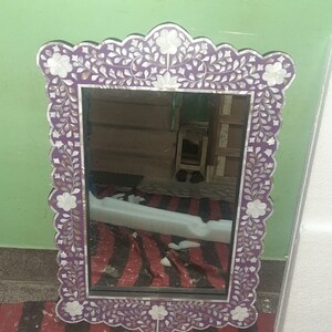 Bone Inlay Purple Floral Pattern Mirror Frame With FREE Mirror - Etsy