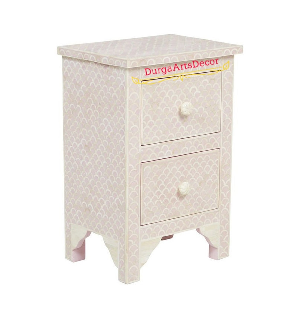 Designer Handmade Pale Pink Bone Inlay Fish Scale Pattern 2 | Etsy