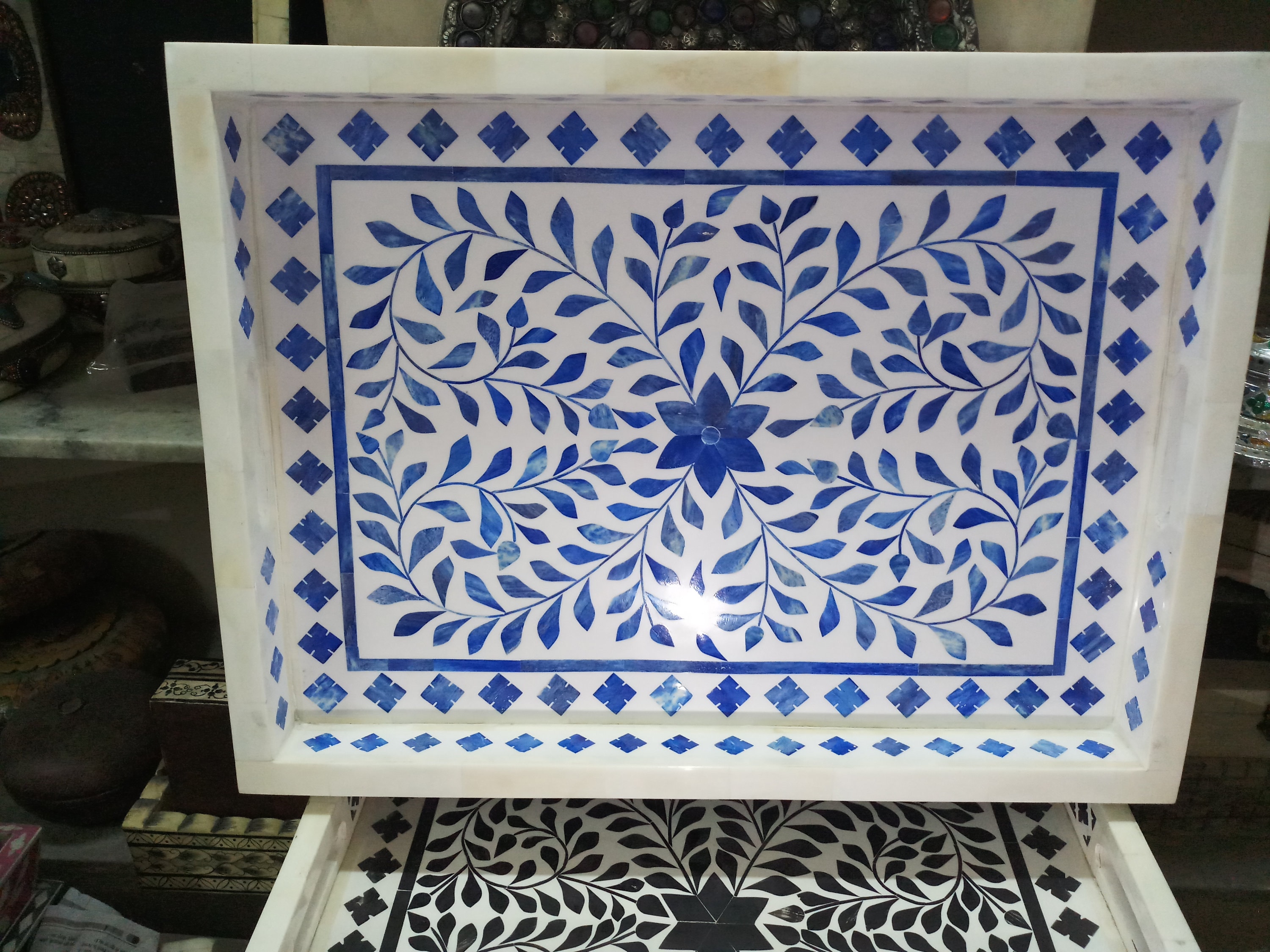 Blue Bone Inlay tray | Etsy