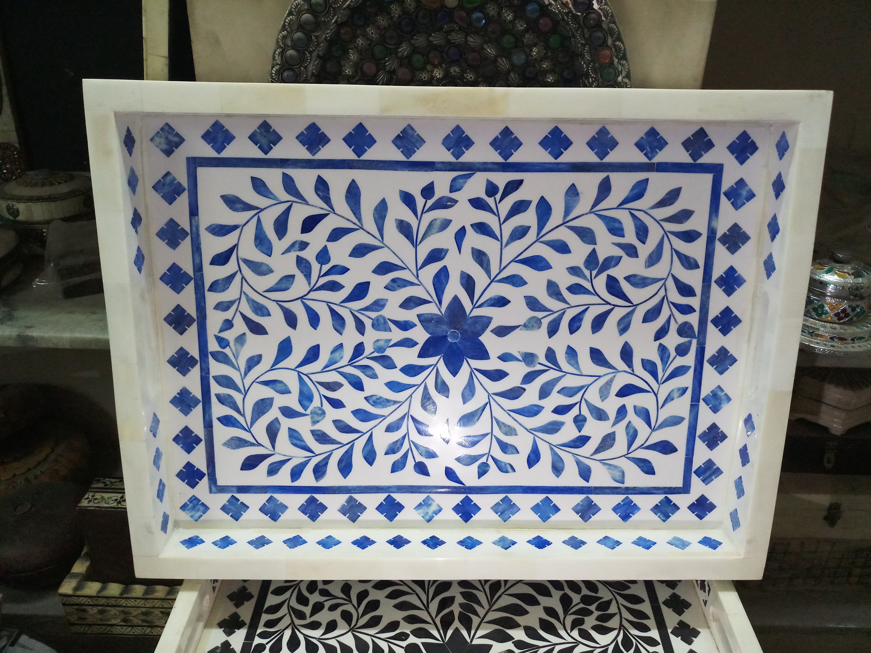 Blue Bone Inlay tray | Etsy