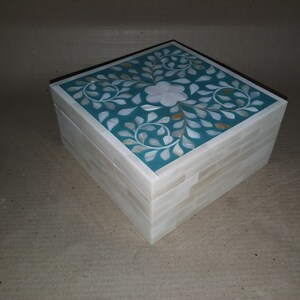 Turquoise Bone Inlay & Mother of Pearl Designer Box - Etsy